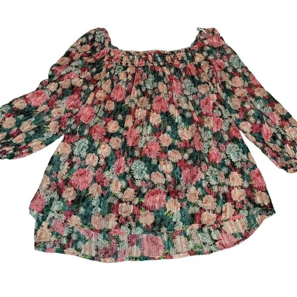 Umgee | Tops | Nwt Umgee Peasant Spring Floral Shimmer So Caught Up ...